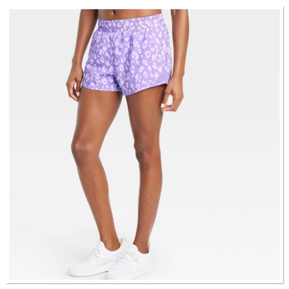 all in motion | Shorts | Womens Leopard Print Midrise Running Shorts ...